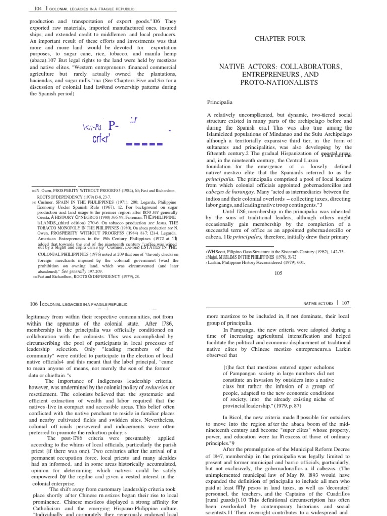 The Emergence and Evolution of the Philippine Principalia Class Under ...