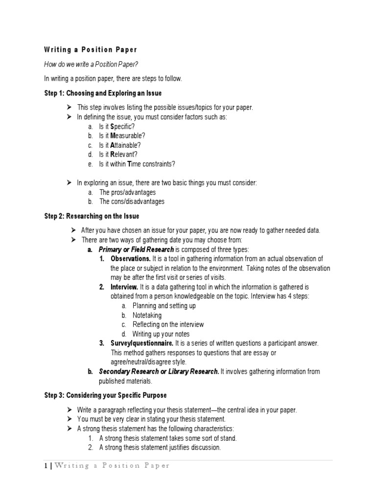 12 Writing A Position Paper | PDF | Argument | Causality