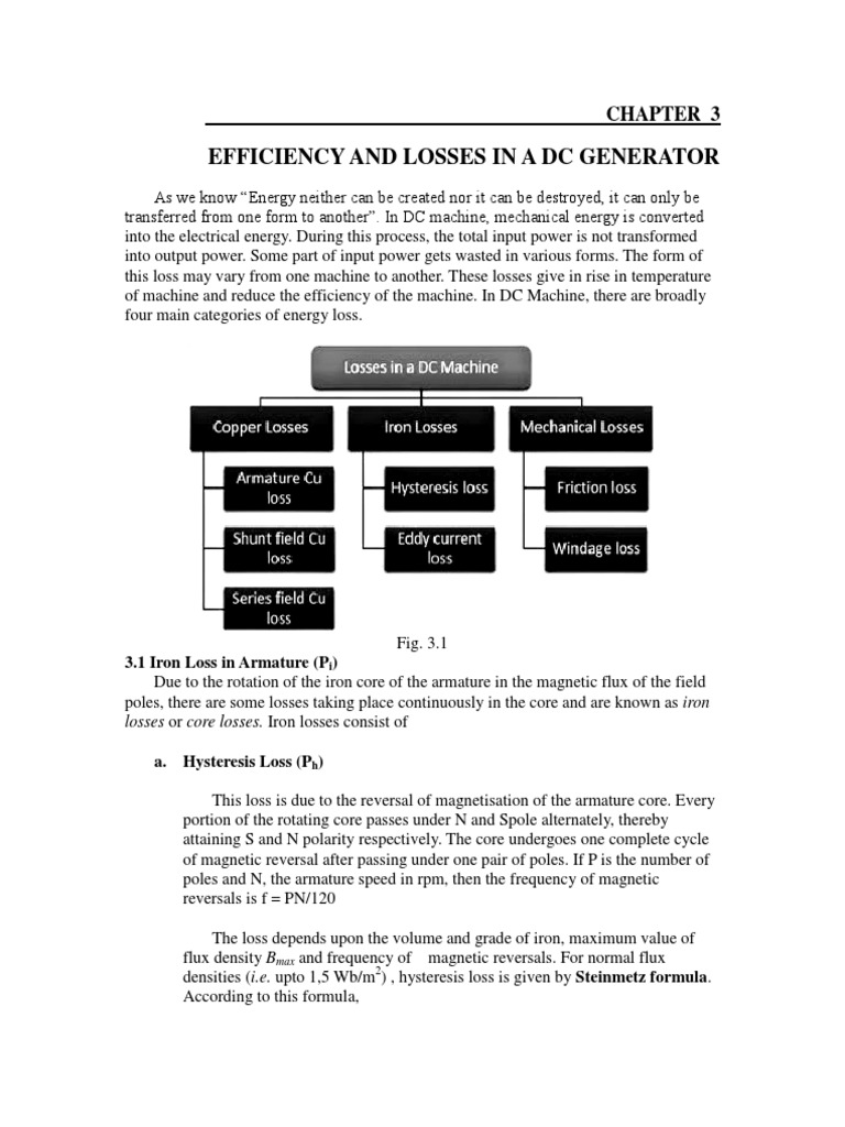 Handout 4 Losses of DC Generator and Efficiency | PDF | Electromagnetic ...