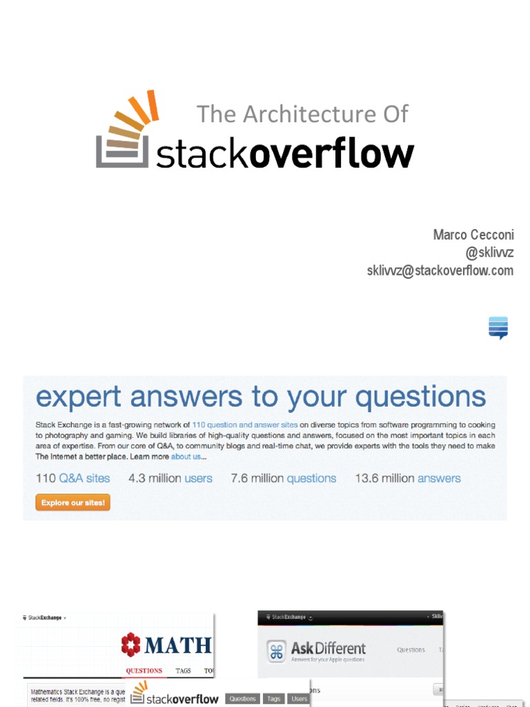 Stack Overflow Architecture Devconf | PDF | Web Server | Internet & Web