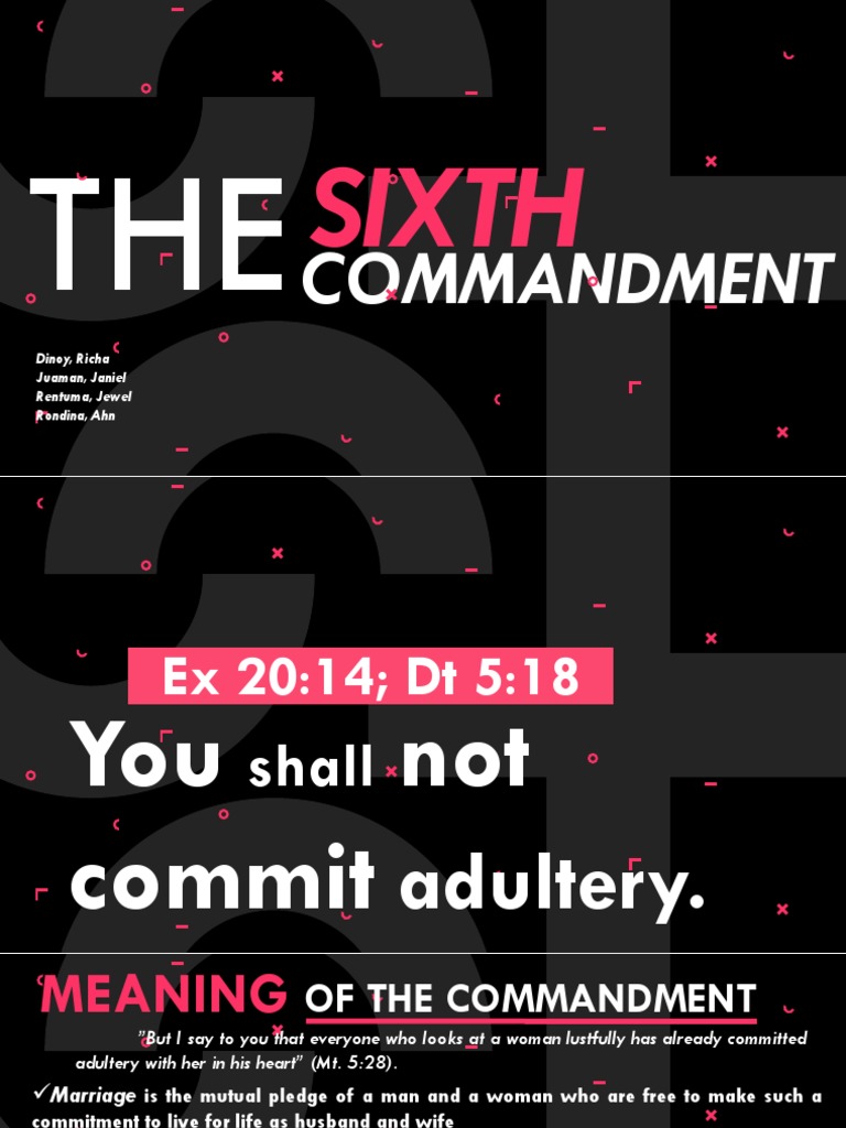 Sixth: Commandment | PDF | Marriage | Adultery