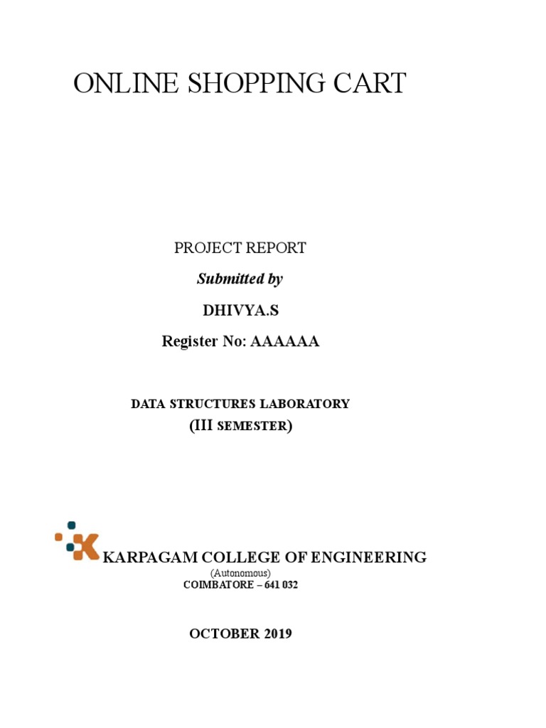 Sample Mini Project - Ds-Odd Sem 2019 | PDF | Subroutine | E Commerce