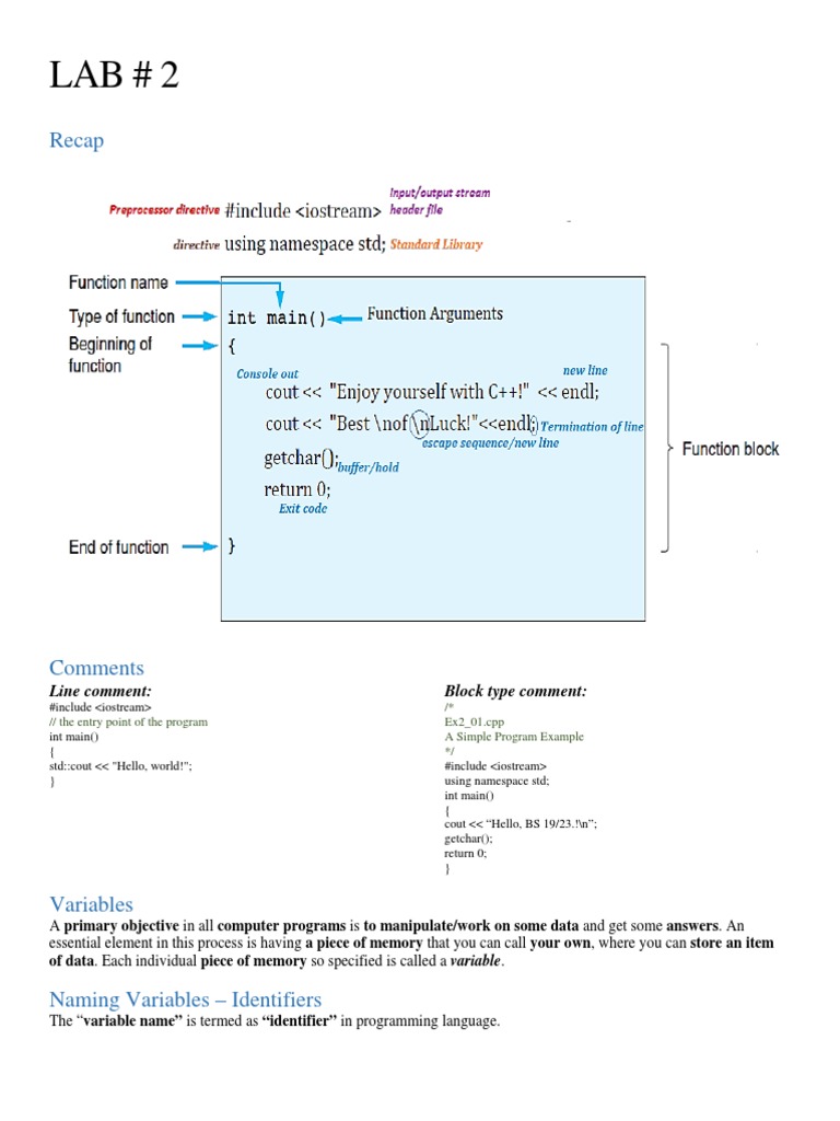 Lab 02manual | PDF | Integer (Computer Science) | Data Type