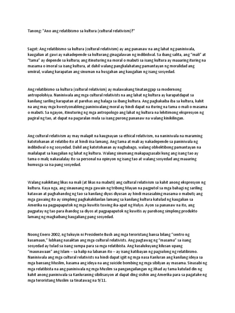 Theory of Cultural Relativism | PDF