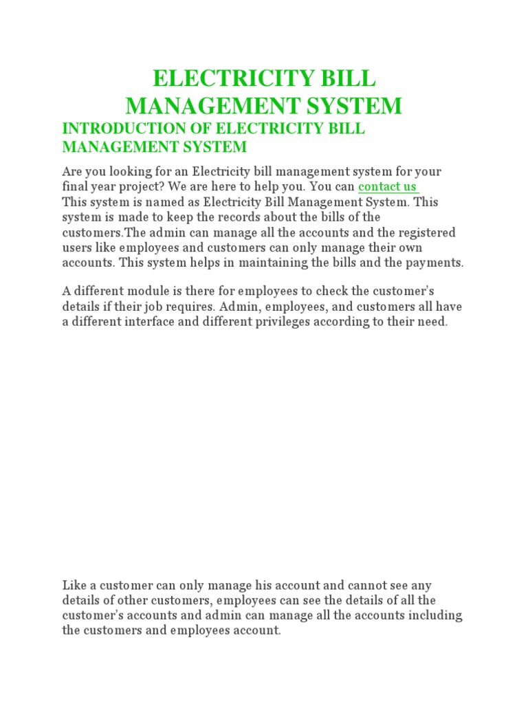 Electricity Bill Management System | PDF | User Interface | Password