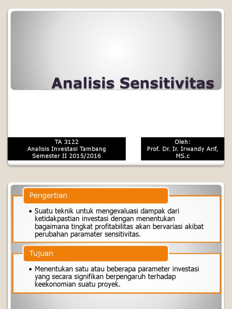 Bab Vii - Analisis Sensitivitas | PDF