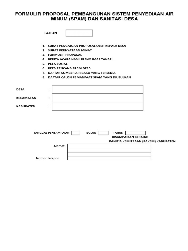 Formulir Proposal | PDF