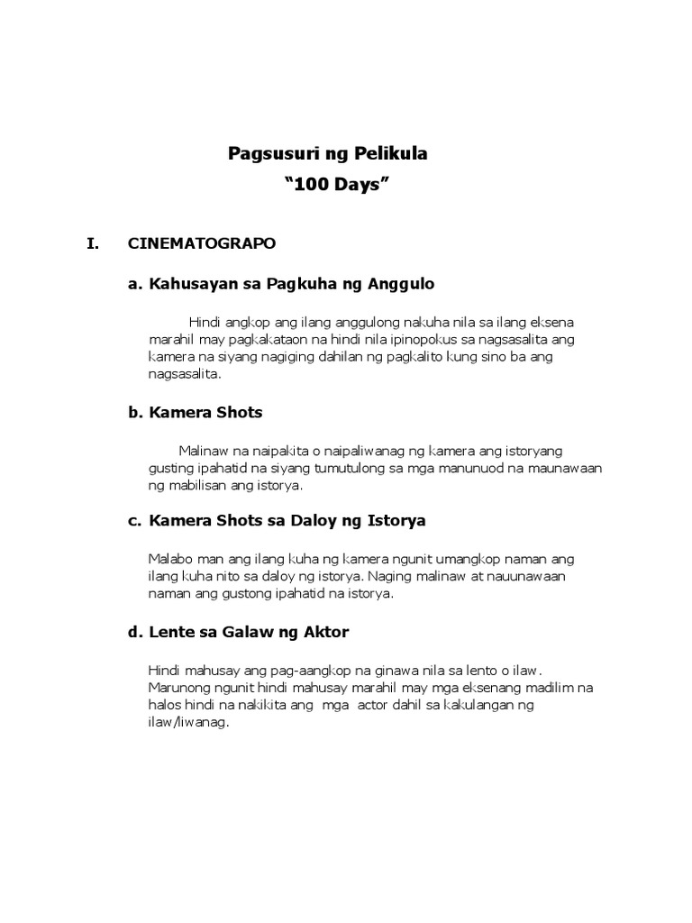 Pagsusuri NG Pelikula | PDF