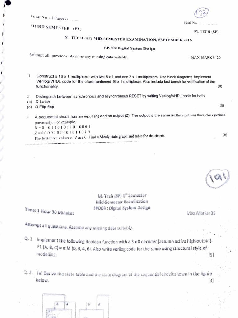 DSD Midsem Papers | PDF | Logic Gate | Electrical Engineering