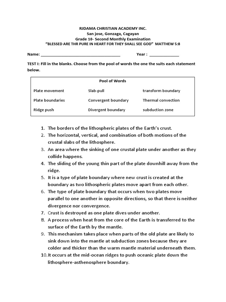 Plate Movement Slab-Pull Transform Boundary Plate Boundaries Convergent ...