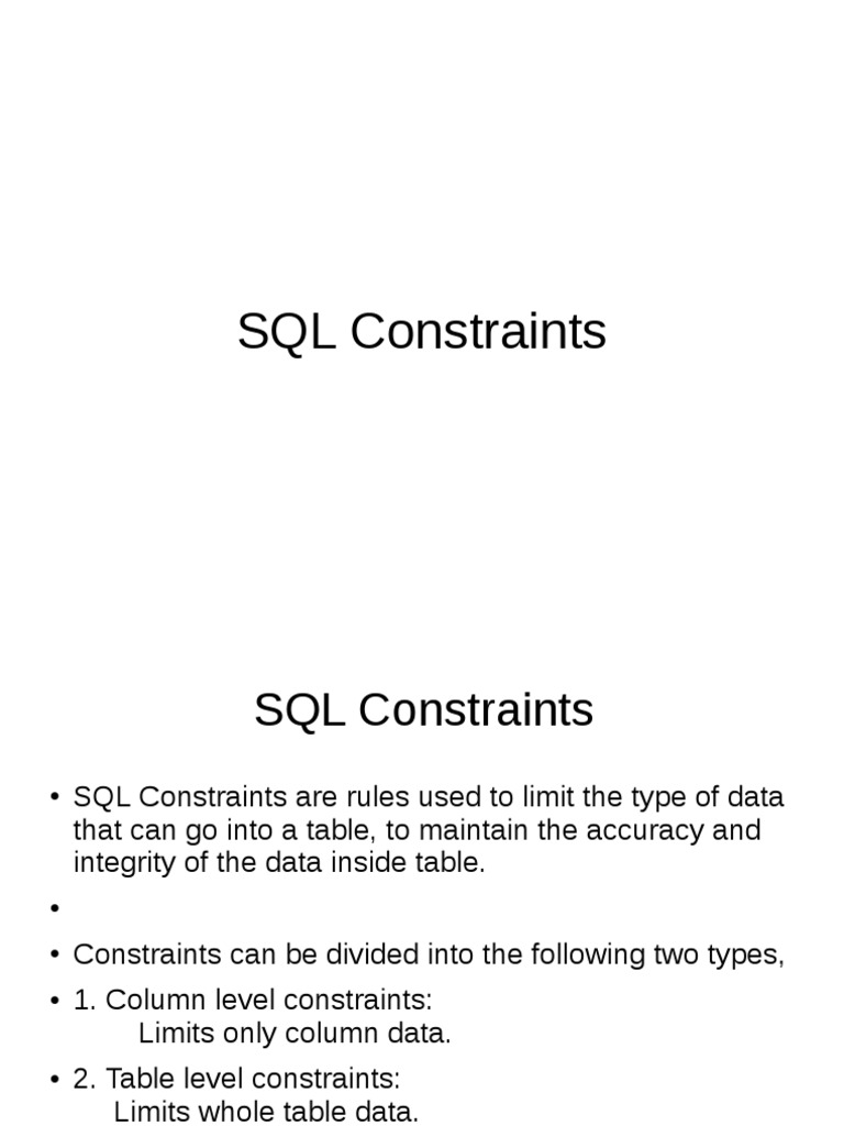 Constraints Odp | PDF | Relational Database | Data Model