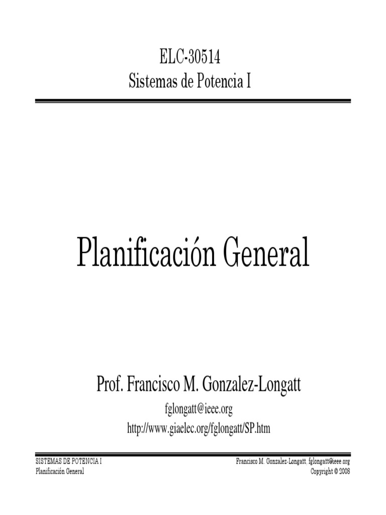 Planificación General | PDF | Energia electrica | Corriente alterna