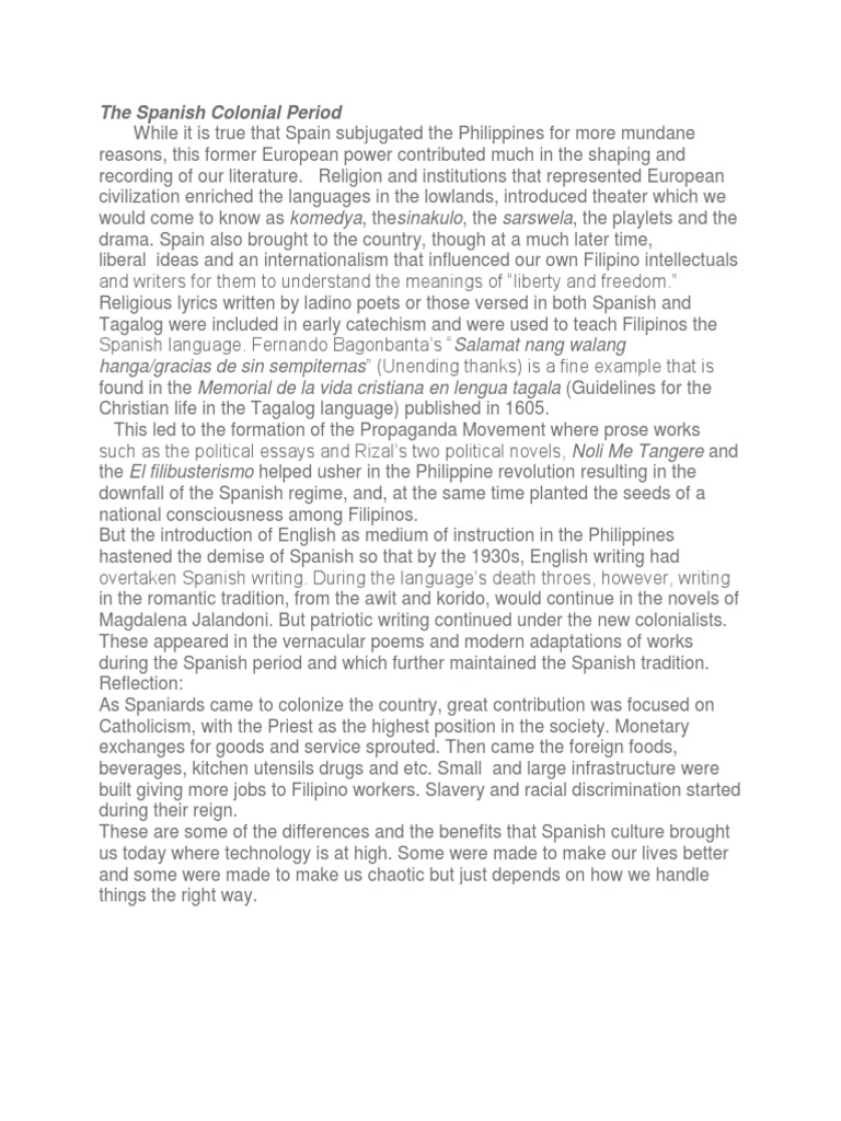 The Spanish Colonial Period | PDF | Philippines | Spain