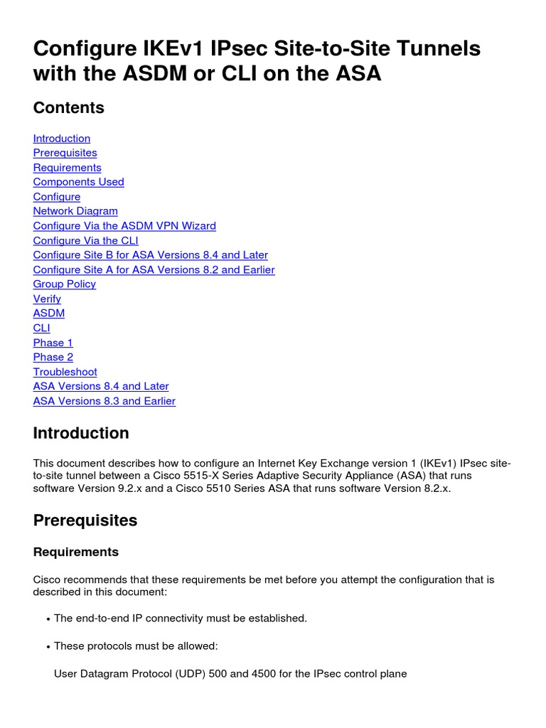 ASA IPsec Tunnel Configuration Guide | PDF | Security Engineering ...