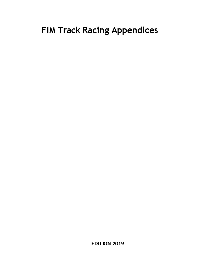 FIM Racing Appendices | PDF | Referee | Board Of Directors