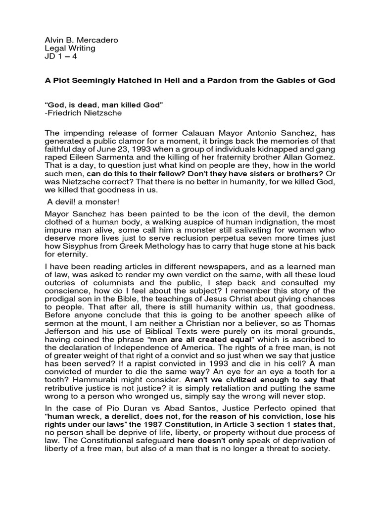 Antonio Sanchez Case: Justice Debate | PDF | Ex Post Facto Law ...