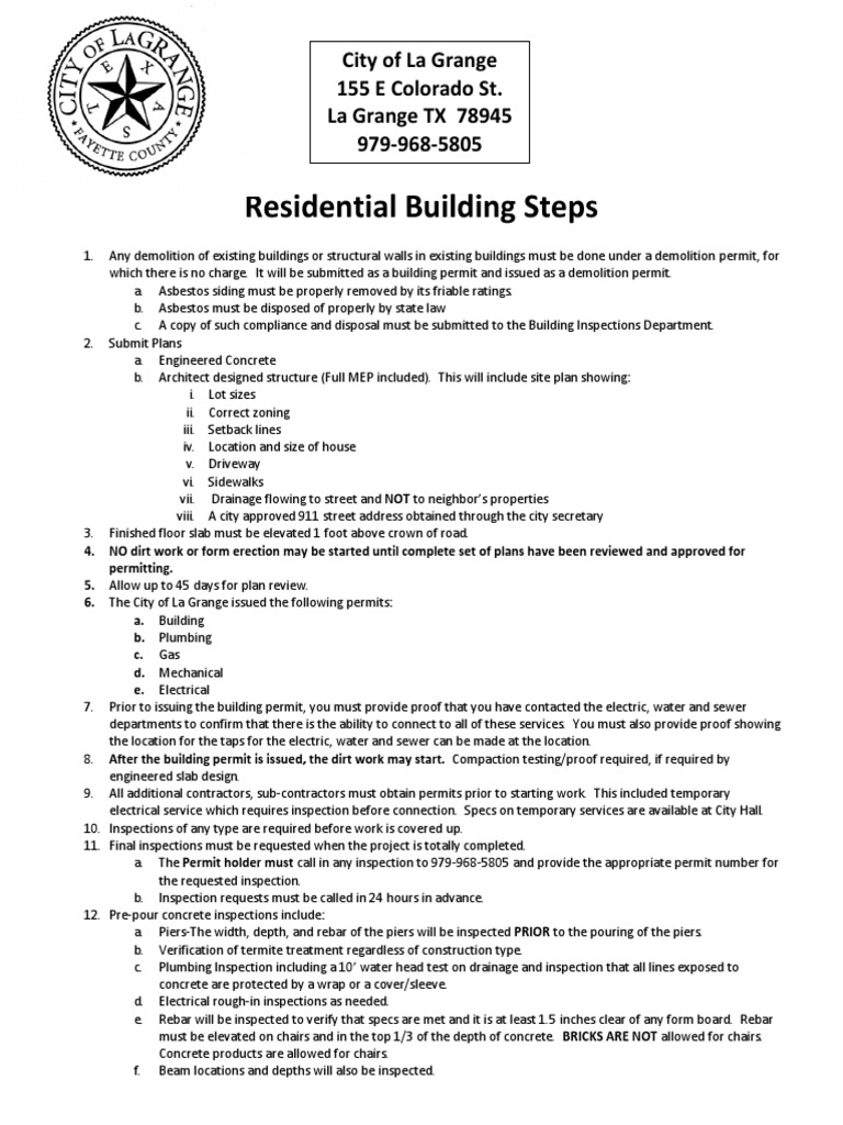 Building Permit Guide for Contractors | PDF | Drywall | Wall