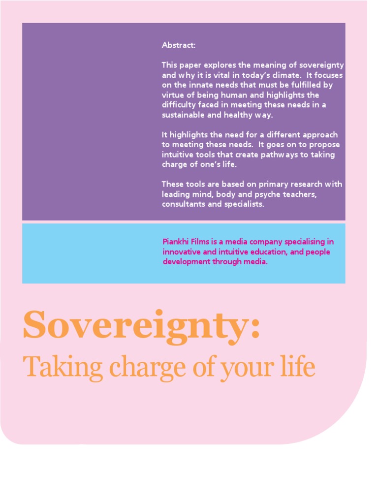 Sovereignty:: Taking Charge of Your Life | PDF | Mind | Self