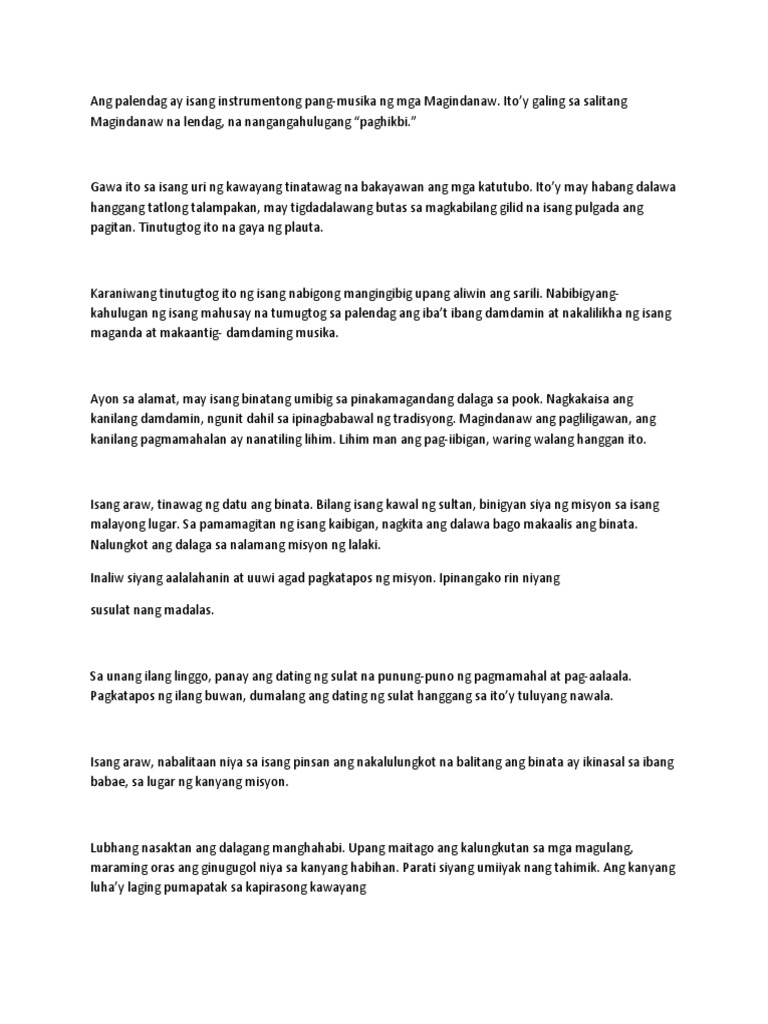 Alamat NG Palandag | PDF