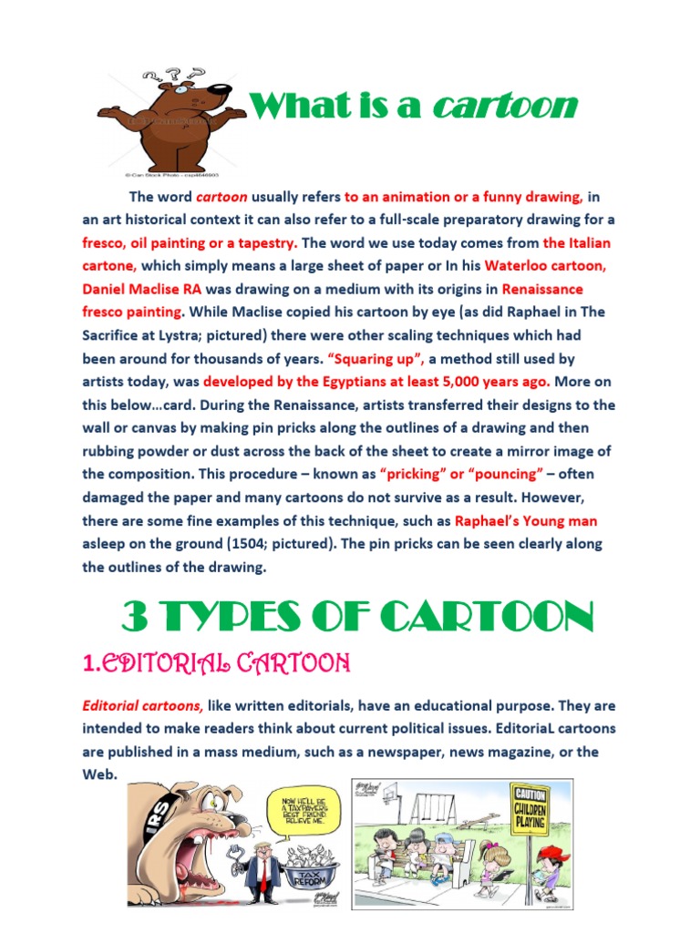 3 Types of Cartoon: What Is A | PDF | Cartoon | Comic Strips