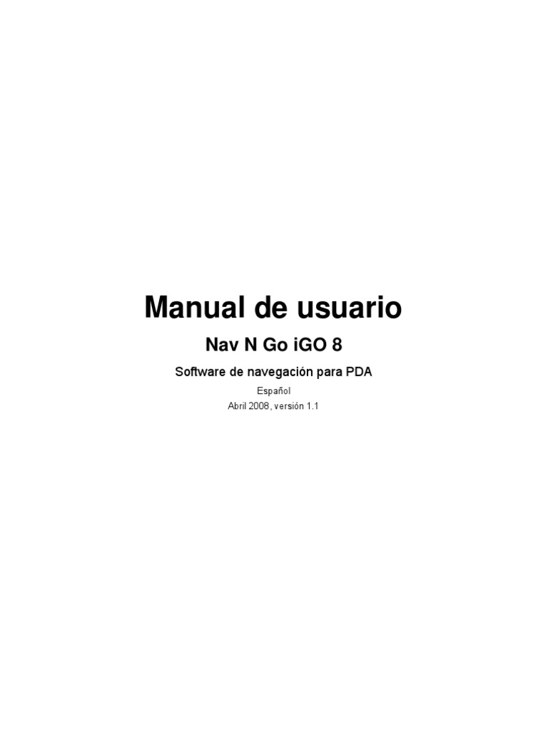 iGO8 User Manual Spanish | PDF | Teclado | Sistema de Posicionamiento ...