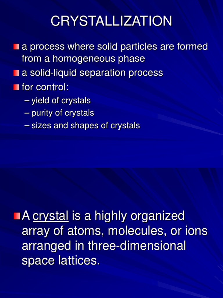Lecture 6 Crystallization | PDF | Crystallization | Solubility