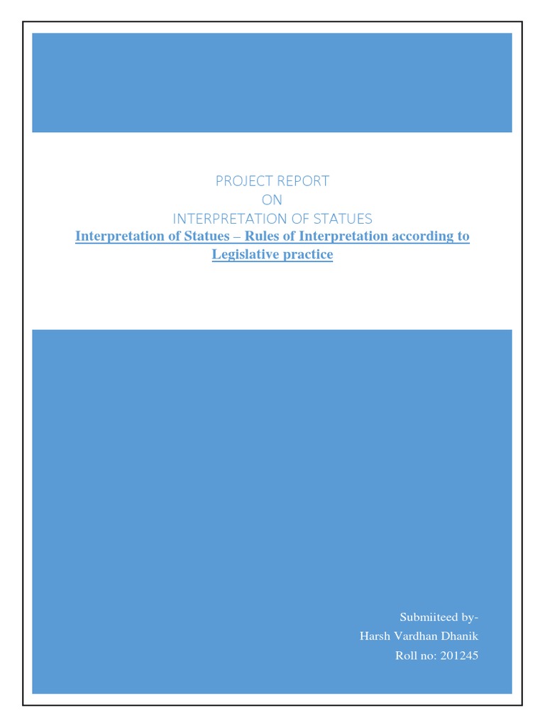 Interpreting Statutes Project | PDF | Statutory Interpretation ...