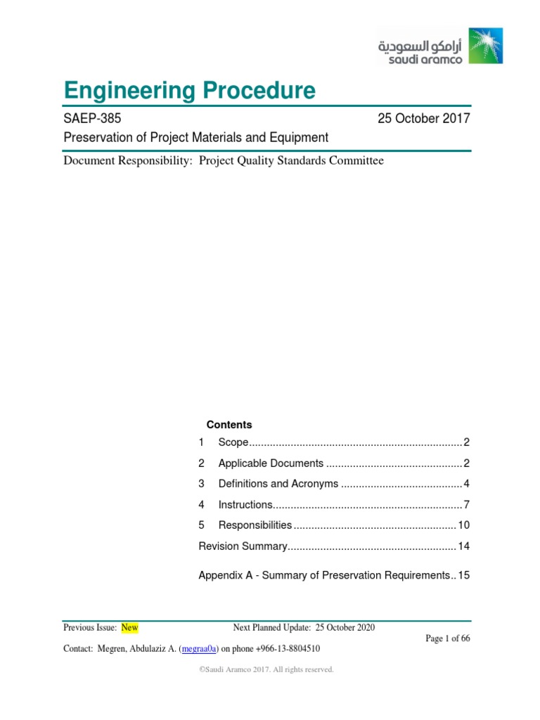 SAEP-385 - Oct 2017 PDF | PDF