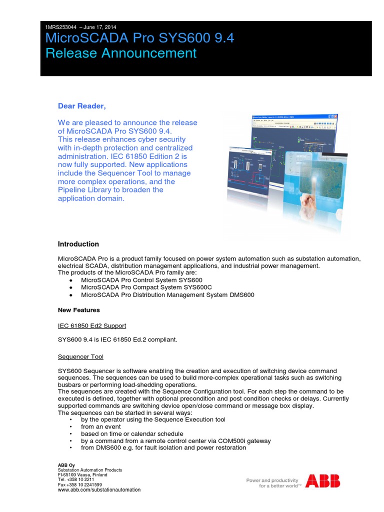 MicroSCADA Pro SYS600 9.4 Release Enhances Security | PDF | Computer ...