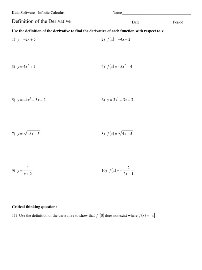 03 - Definition of The Derivative | PDF | Teaching Methods & Materials