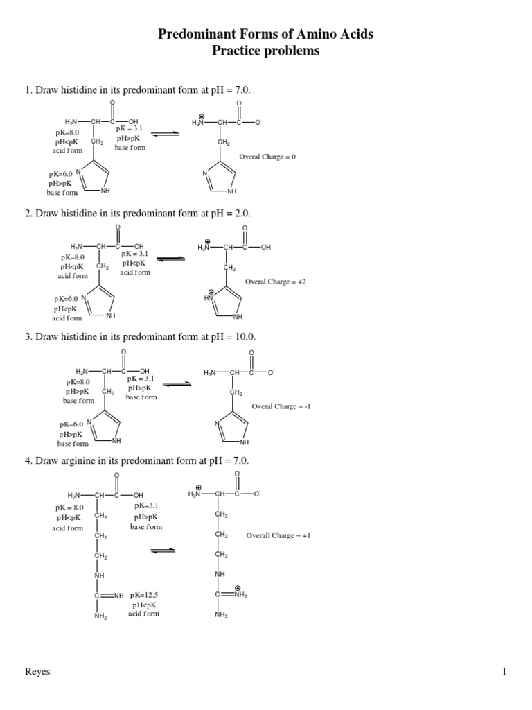 Predominant Forms of Amino Acids | PDF | Nutrients | Organic Acids