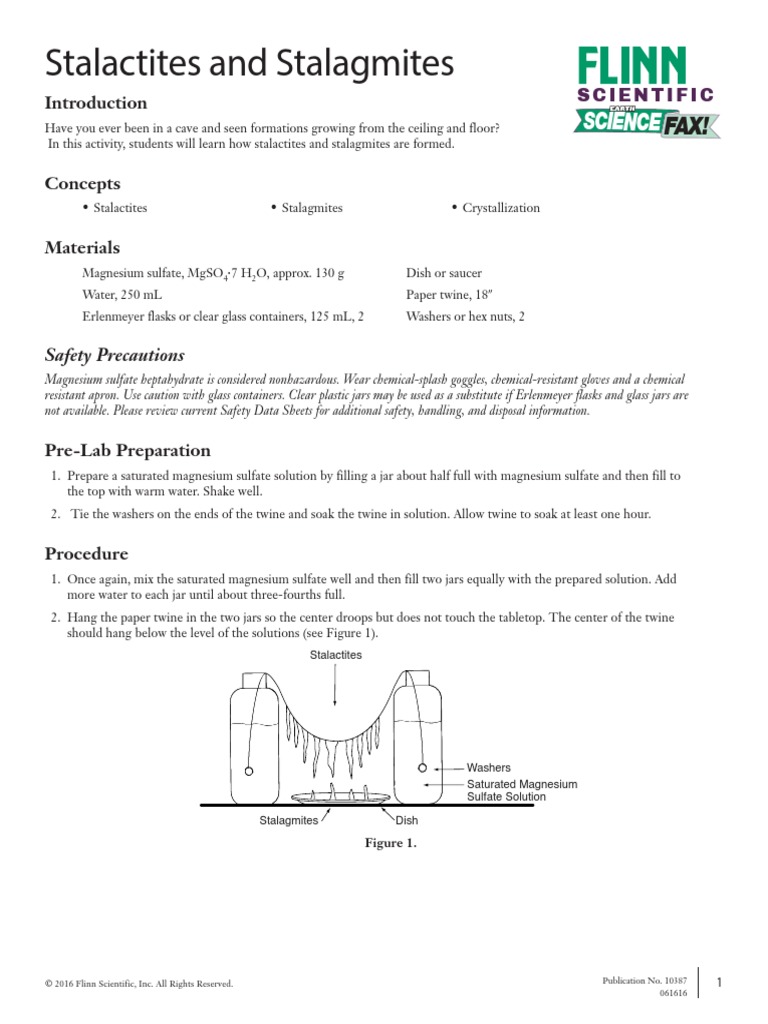 Stalactites and Stalagmites | PDF | Materials | Chemical Substances