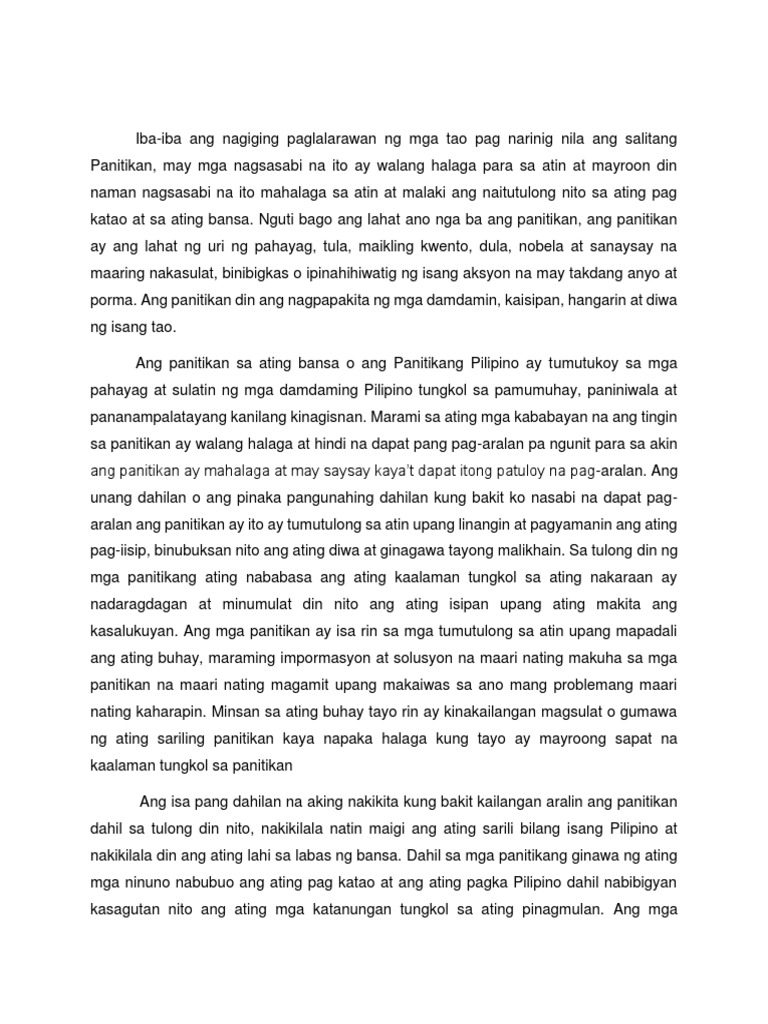 Bakit Kailangan Aralin Ang Panitikan? | PDF