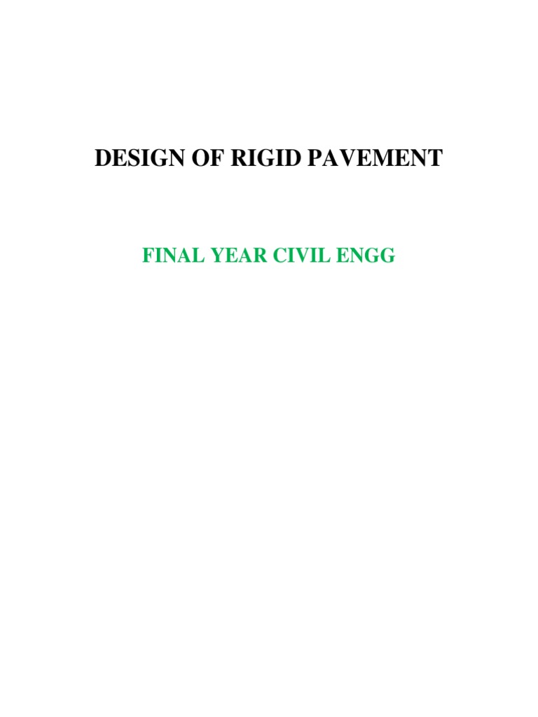 Design of Rigid Pavement | PDF | Road Surface | Road