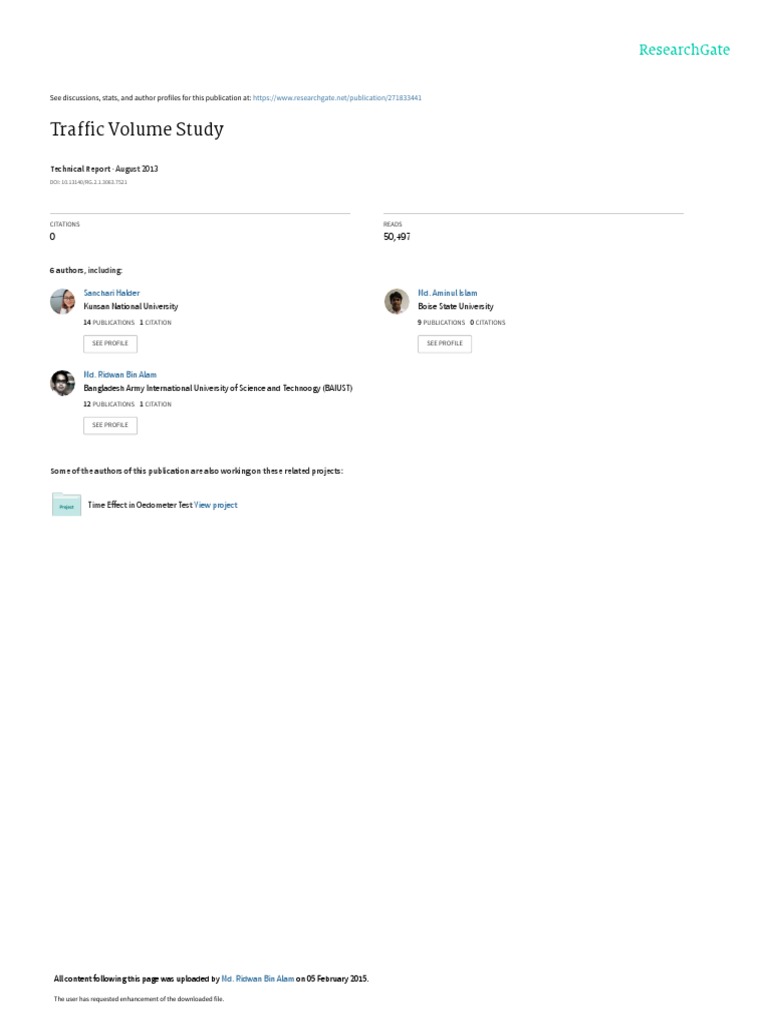 Traffic Volume Study | Download Free PDF | Traffic | Transport