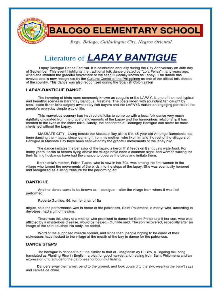 Lapay Bantigue Literature | PDF | Festival | Dances