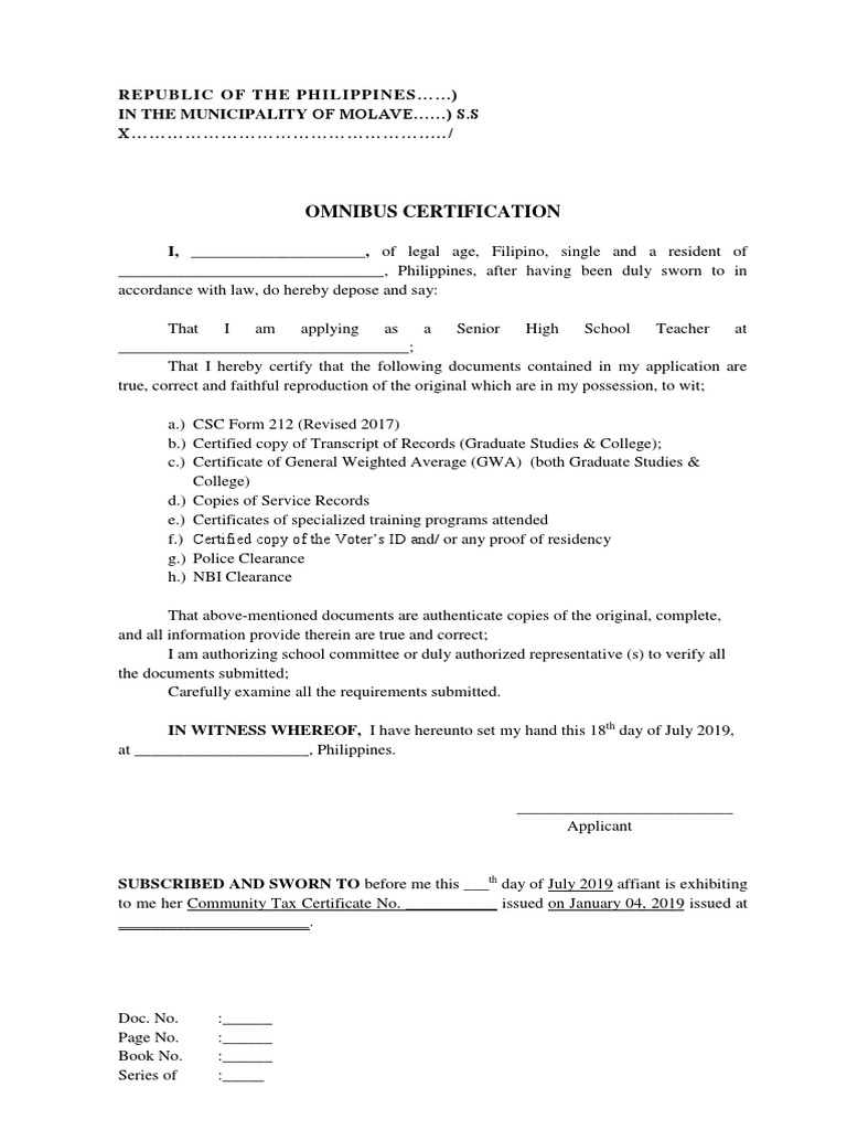 Omnibus For Newly Hired Teachers