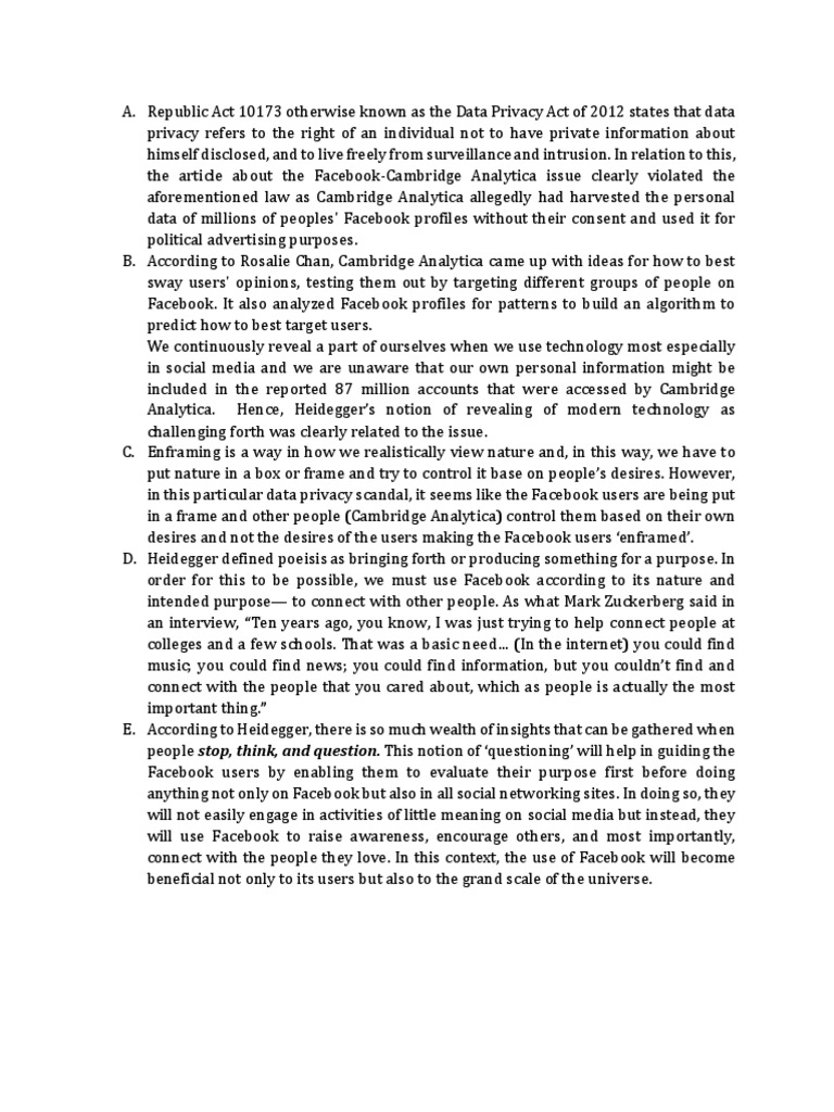 Data Privacy and Facebook's Ethics | PDF | Facebook | Privacy