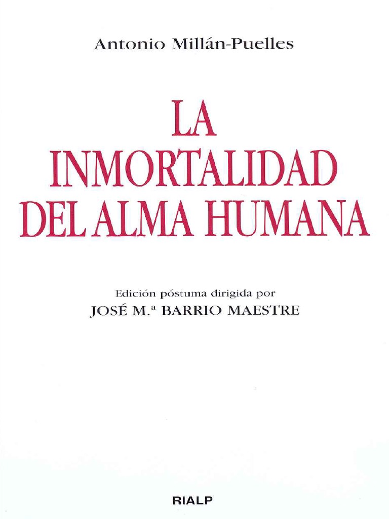 La Inmortalidad Del Alma Humana - Antonio Millán-Puelles | PDF | Alma ...