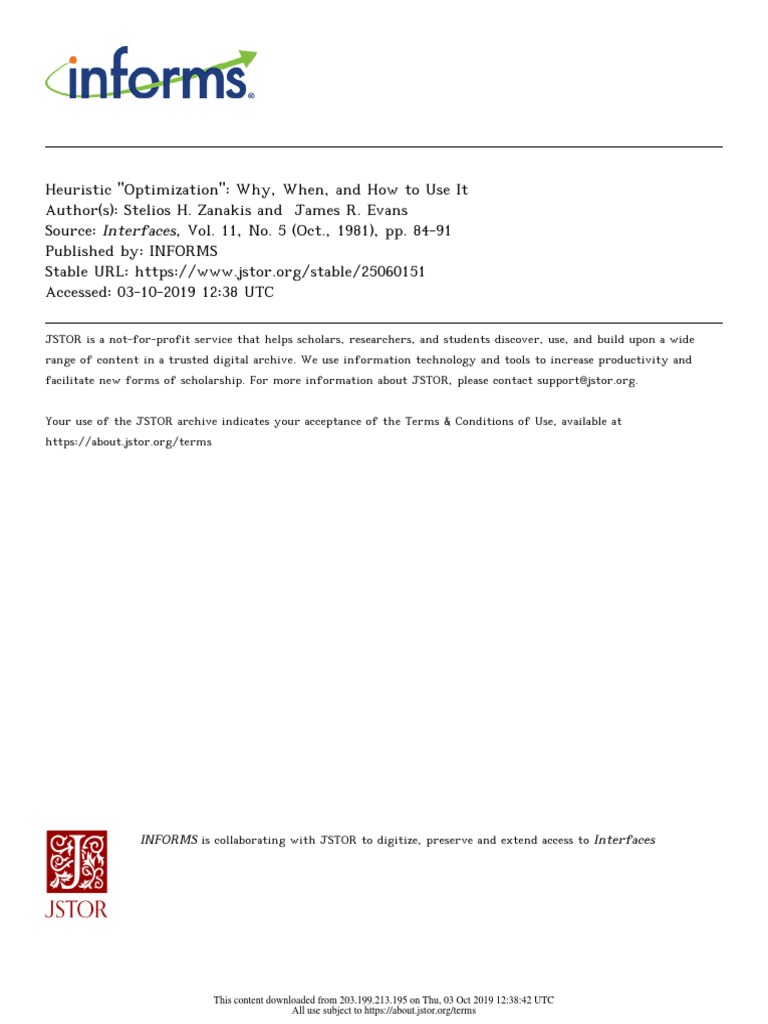 Informs Interfaces: This Content Downloaded From 203.199.213.195 On Thu ...