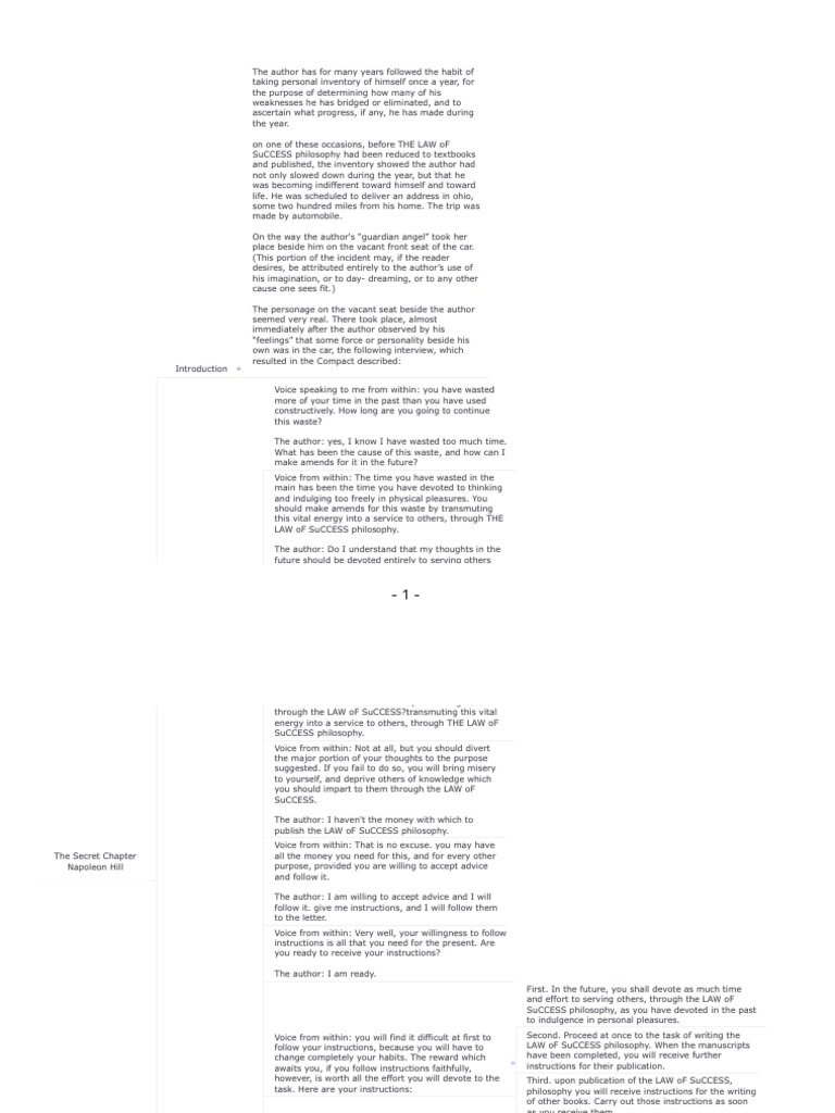 The Secret Chapter by Napoleon Hill | PDF