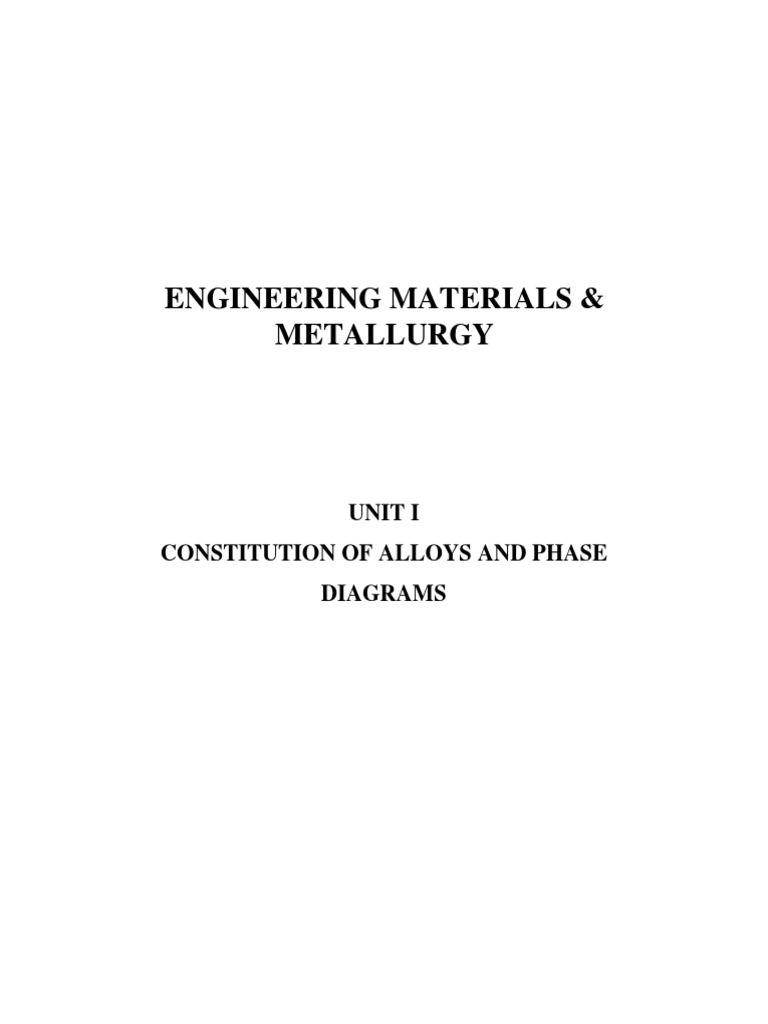Engineering Materials Unit 1 | PDF | Steel | Phase (Matter)