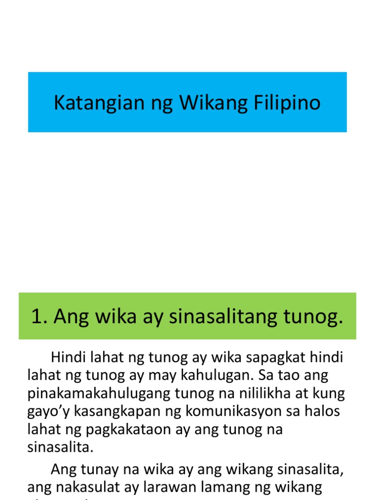 2.katangian NG Wikang Filipino | PDF