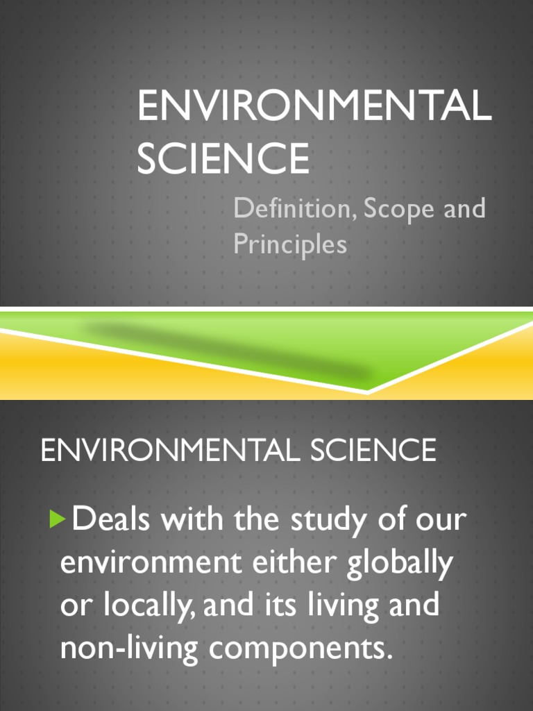 Environmental Science: Definition, Scope and Principles | PDF | Natural ...
