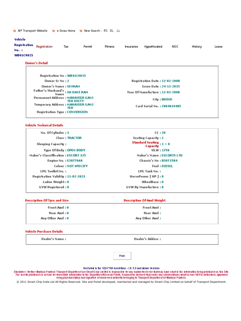Madhya Pradesh - MIS | PDF | Vehicles | Motor Vehicle