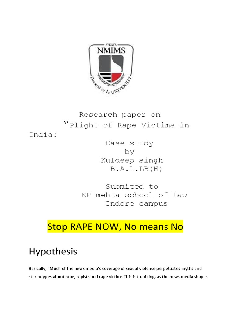 Research Paper On Plight of Rape Victims in India: Case Study by ...