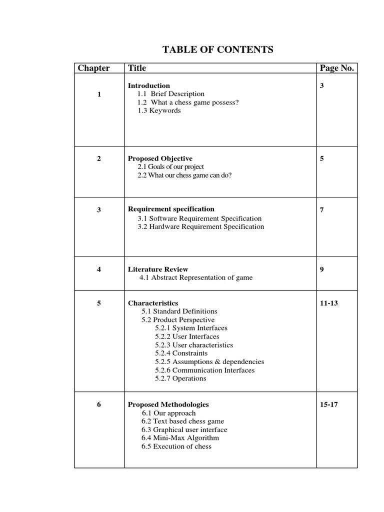 Major Project Report On Chess Game Using Computer Graphics | PDF ...