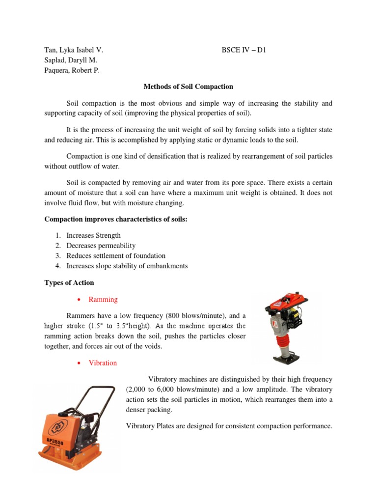 Methods of Soil Compaction | PDF | Soil | Physical Sciences