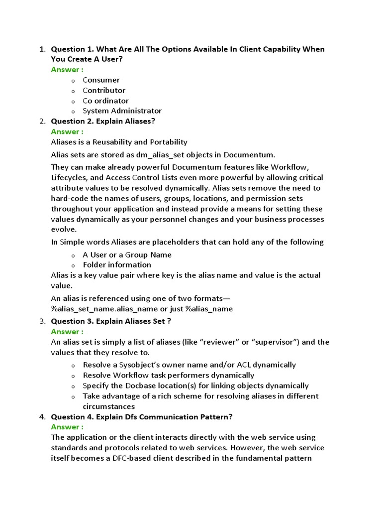 Documentum Interview Questions | PDF | Search Engine Indexing | Object (Computer Science)