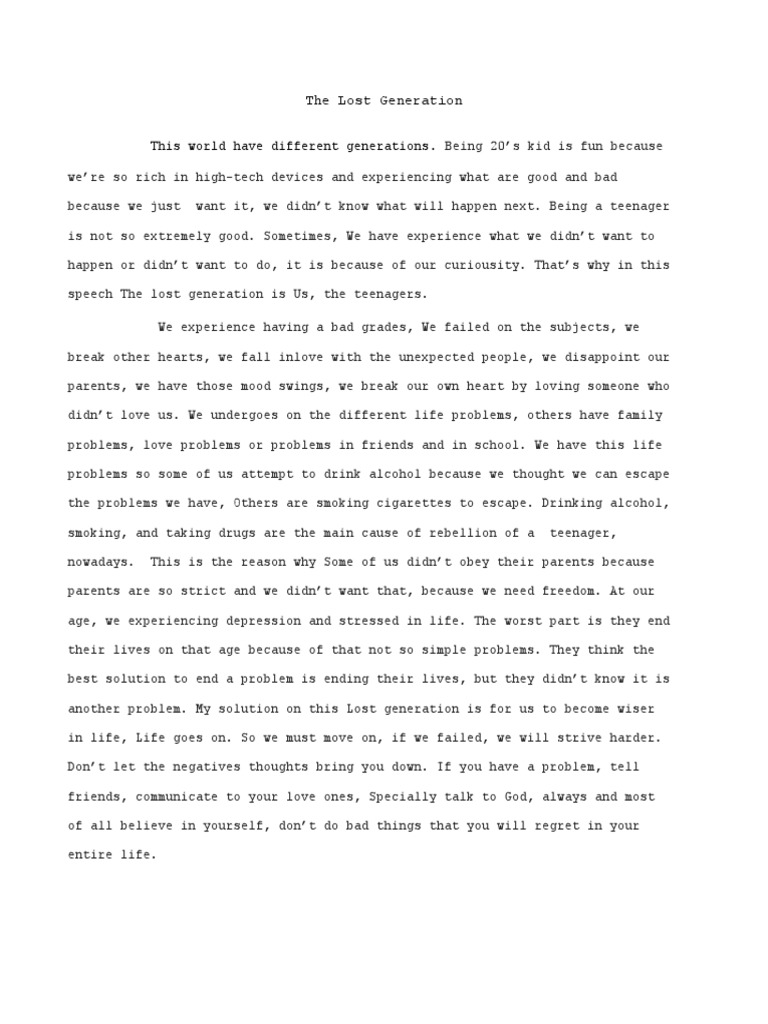 Understanding the Lost Generation's Struggles | PDF | Lifestyle
